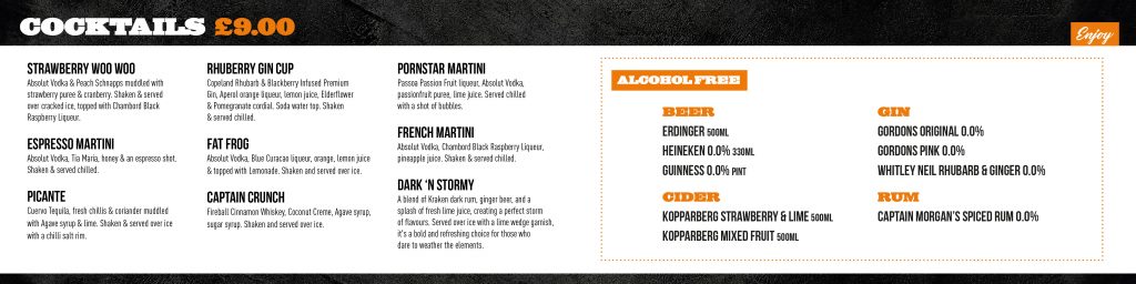 The Primrose | Menus - The Primrose